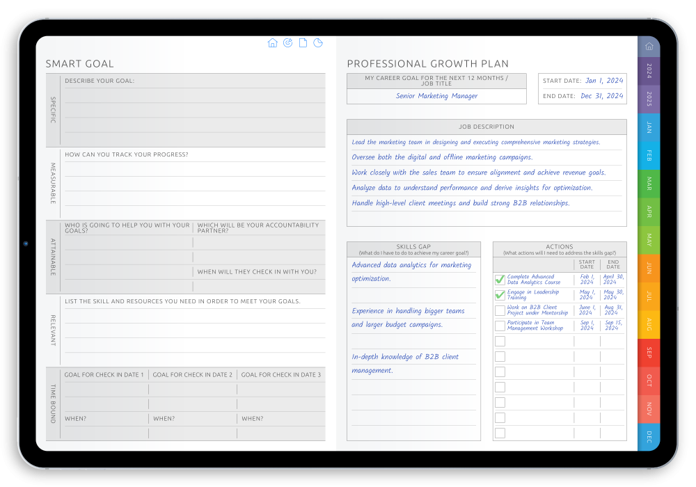 Download Digital Goal Planner PDF for GoodNotes, iPad
