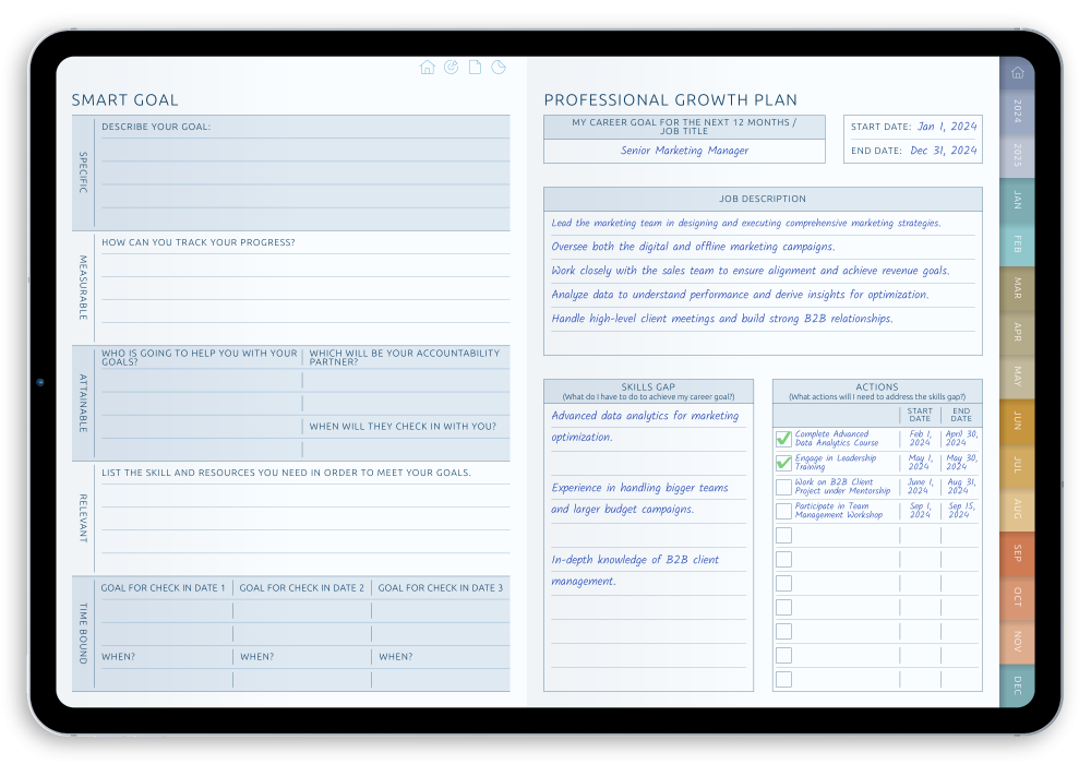 Download Digital Goal Planner PDF for GoodNotes, iPad