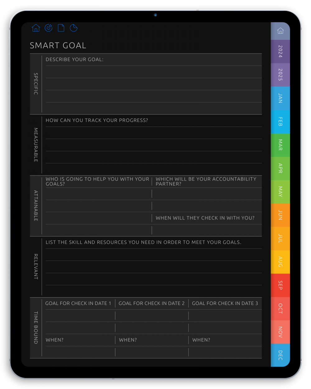 Download Digital Goal Planner PDF for GoodNotes, iPad