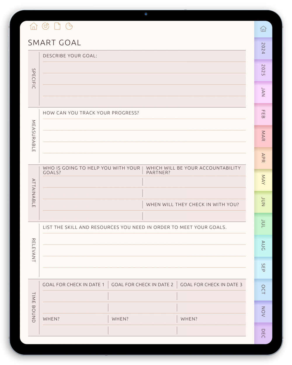 Download Digital Goal Planner PDF for GoodNotes, iPad
