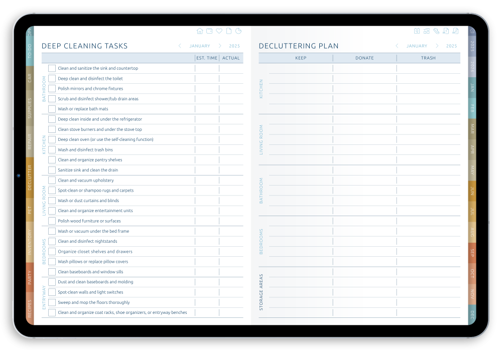 Download Digital Household & Cleaning Planner PDF for GoodNotes, iPad ...