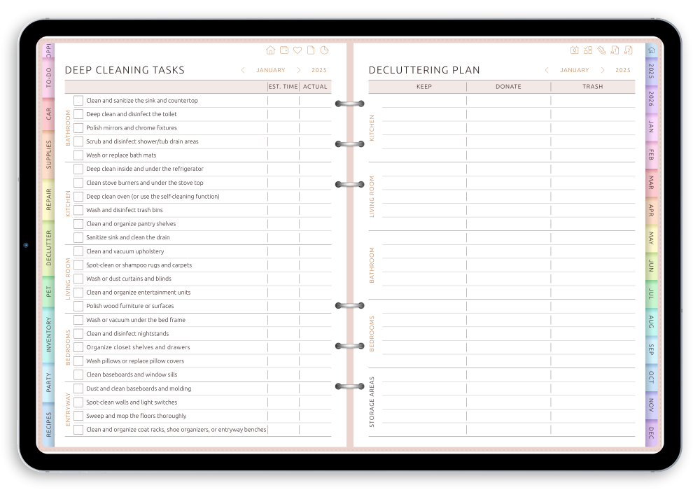 Download Digital Household & Cleaning Planner PDF for GoodNotes, iPad ...