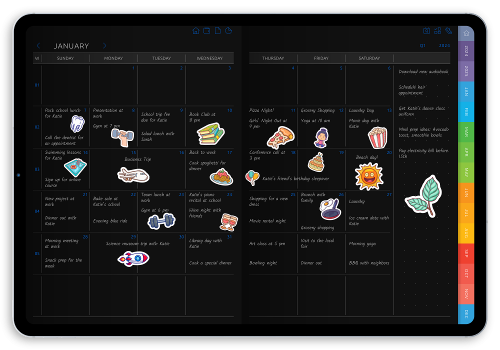 Download 2025 - 2030 Monthly Calendar (5 years) for GoodNotes, iPad, etc