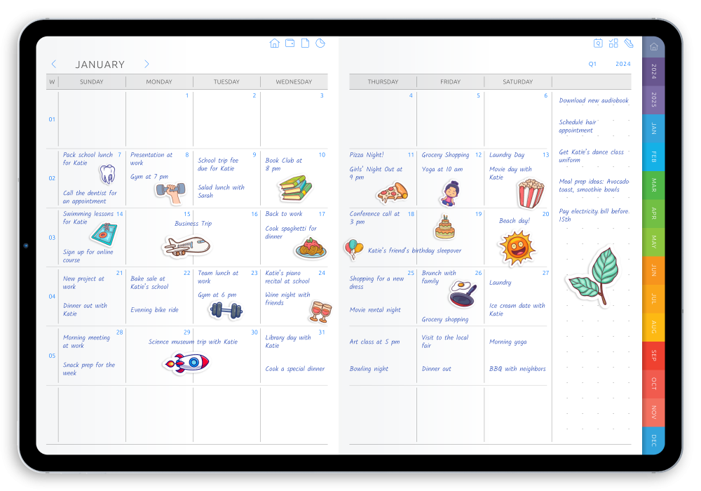 Download 2026 - 2031 Monthly Calendar (5 years) for GoodNotes, iPad, etc