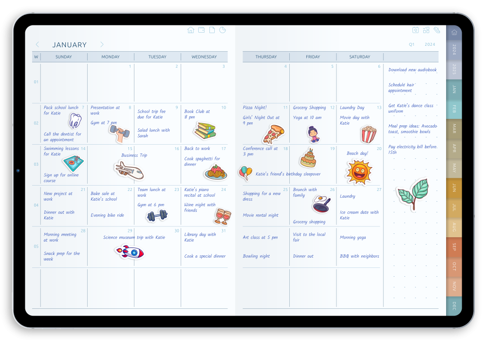 Download 2025 - 2030 Monthly Calendar (5 years) for GoodNotes, iPad, etc
