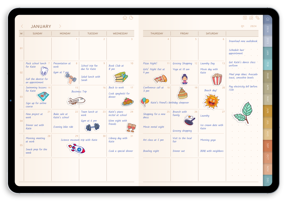 Download Digital Monthly Calendar for iOS, Android Tablets