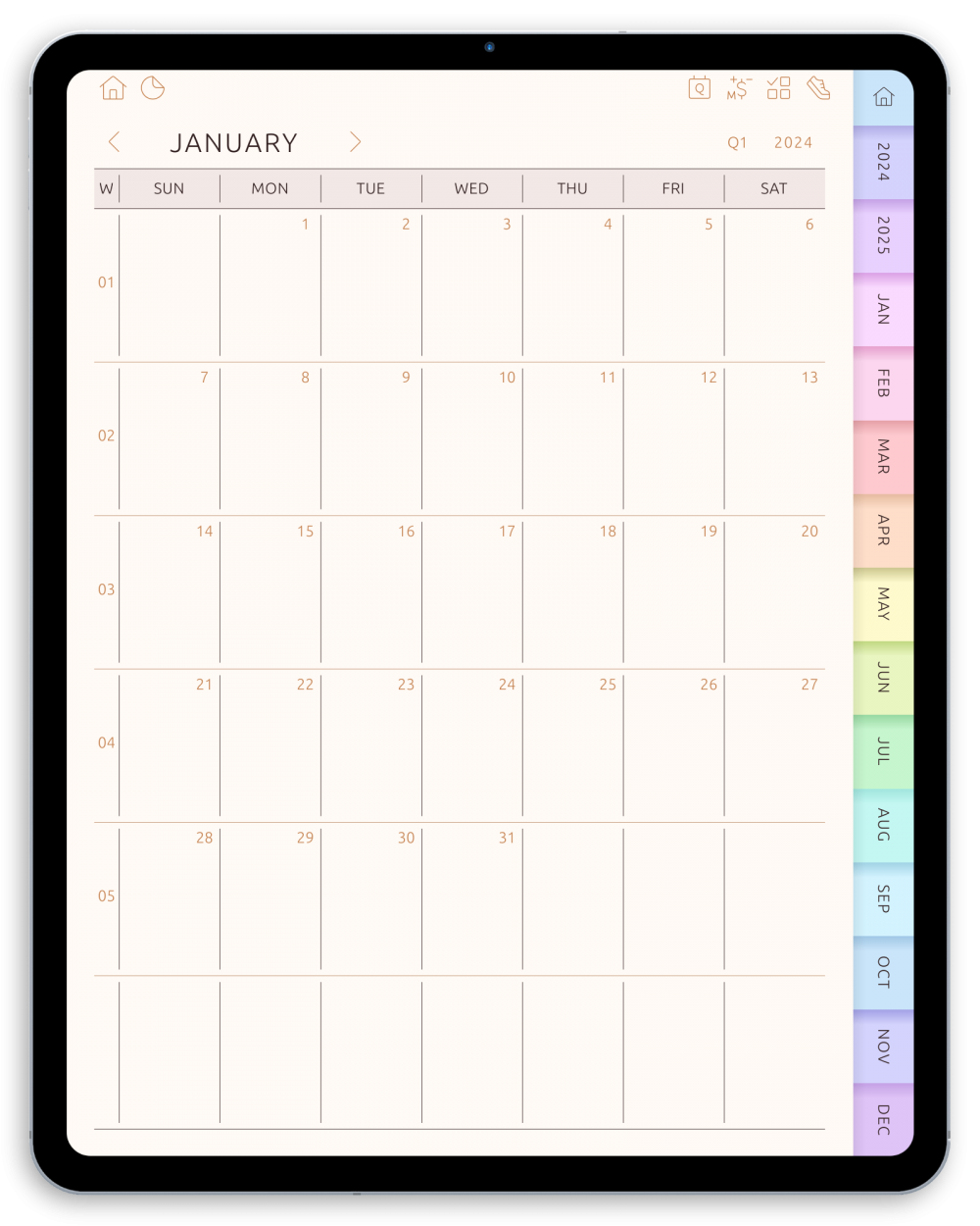 Download Digital Monthly Calendar for iOS, Android Tablets