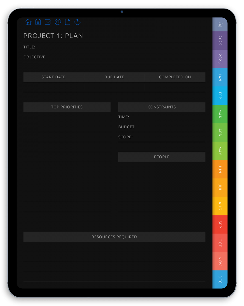 Download Digital Project Planner for iPad, Android Tablets
