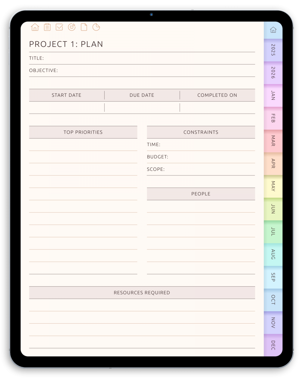 Download Digital Project Planner for iPad, Android Tablets