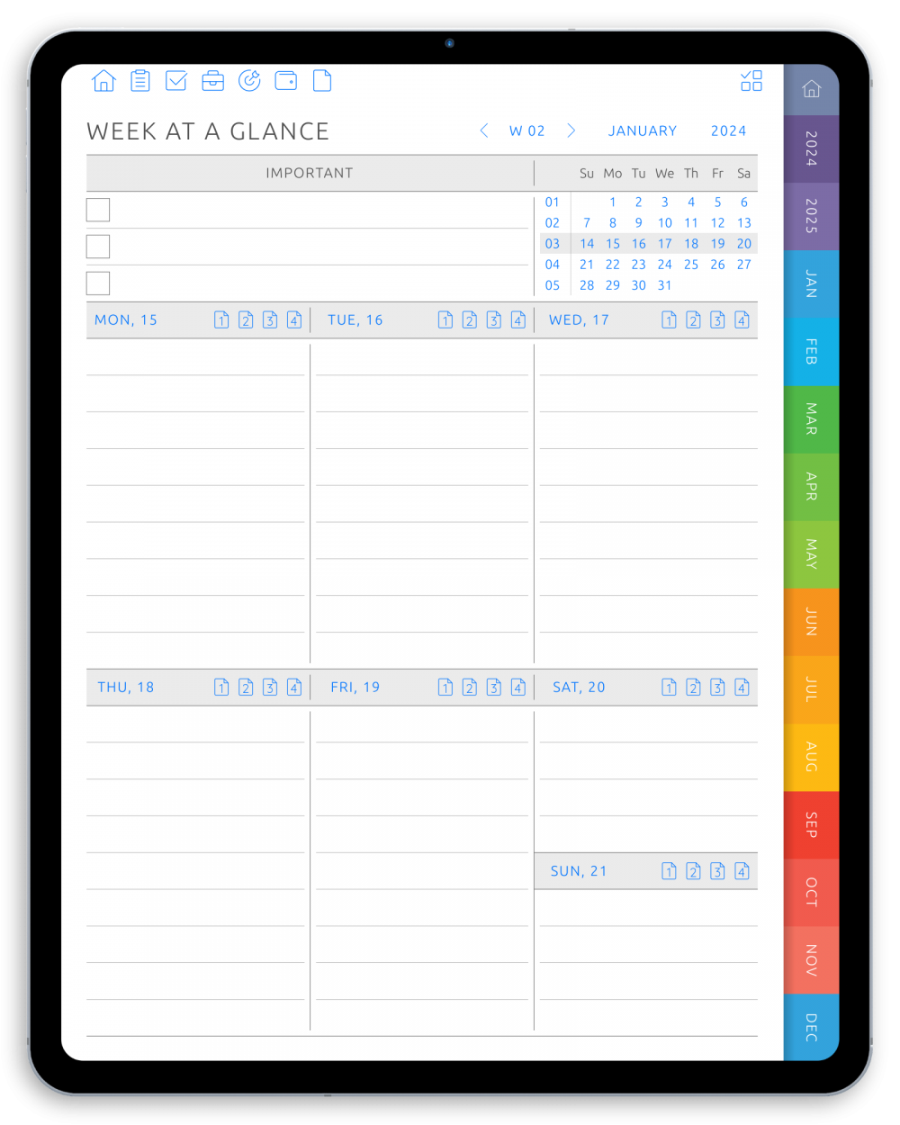 Download Weekly Digital Planner PDF for GoodNotes, iPad