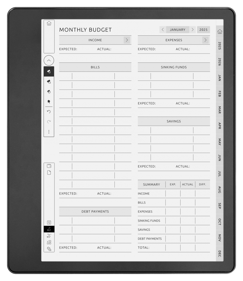 Kindle Scribe Budget Planner – Hyperlinked PDF for Comprehensive ...