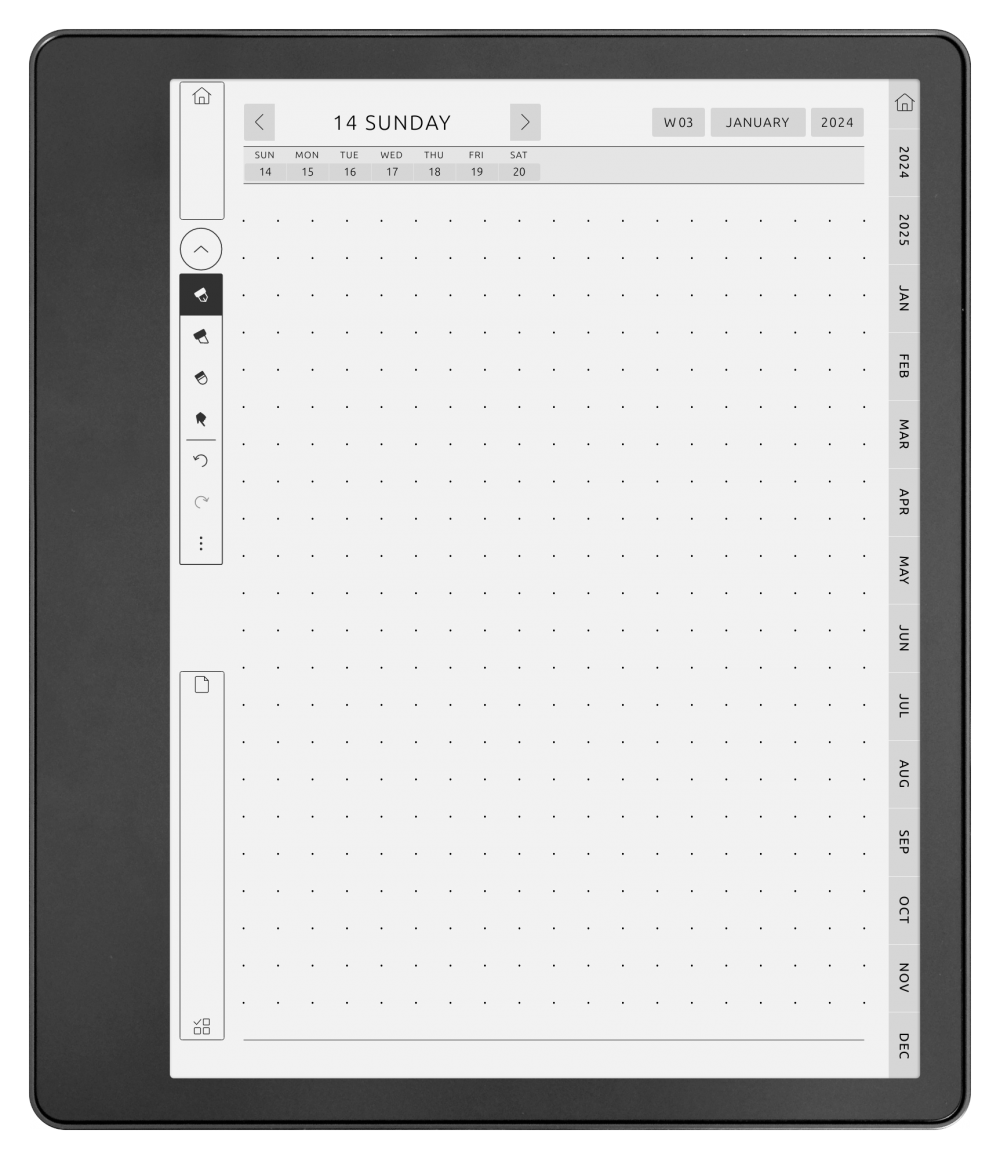 Kindle Scribe Daily Notes – Dot Grid Hyperlinked PDF Download