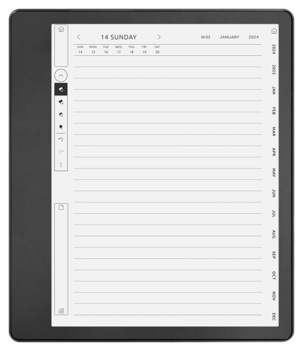 Kindle Scribe Daily Notes – Hyperlinked Ruled Journal PDF