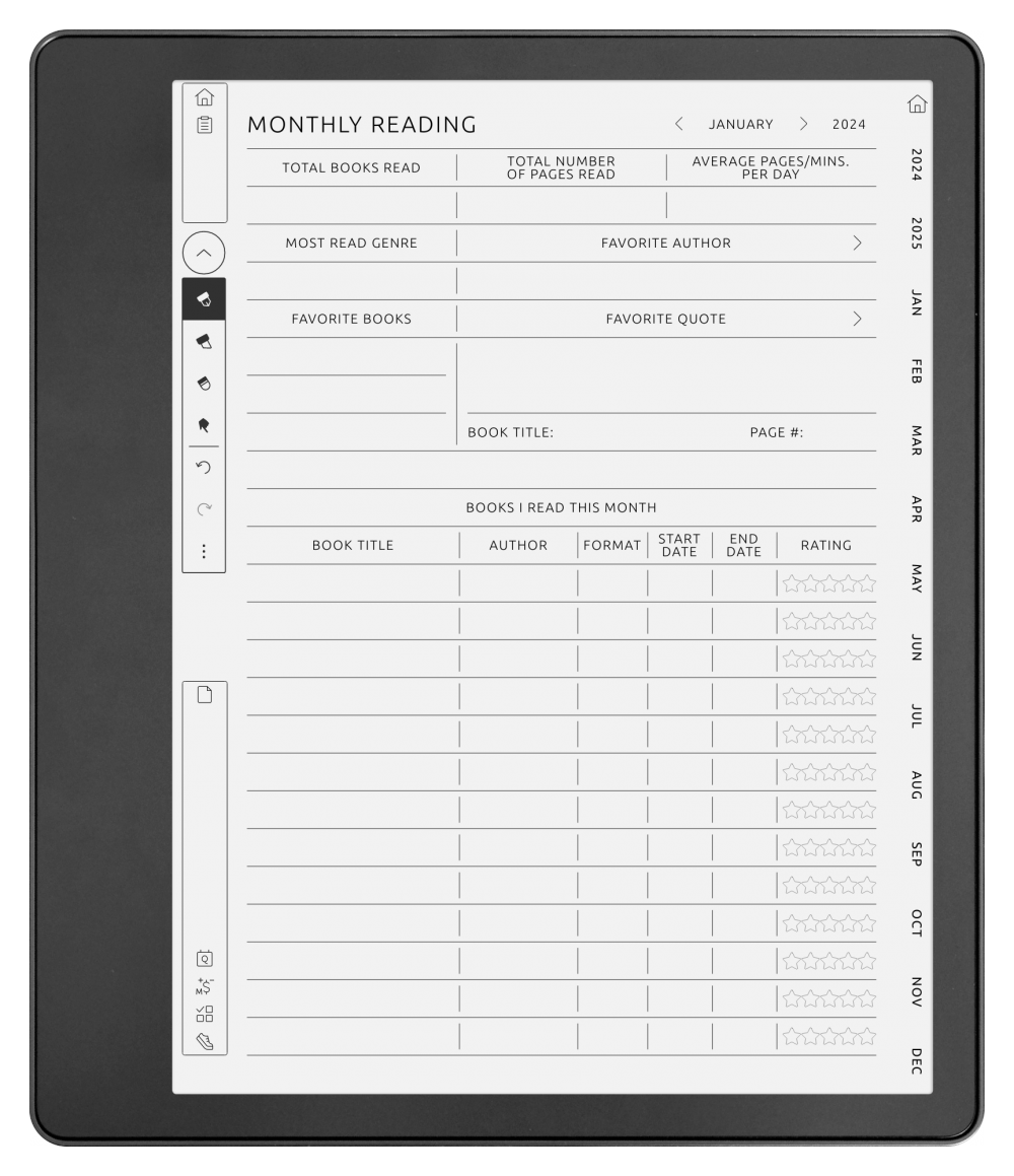 Interactive Kindle Scribe Reading Journal – Personalized Yearly ...