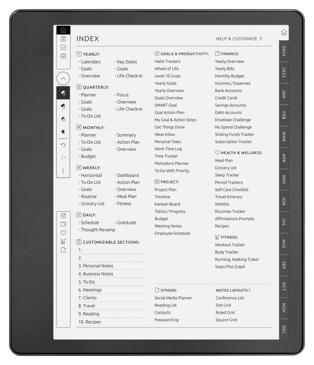 Download Kindle Scribe Ultimate Planner Hyperlinked PDF
