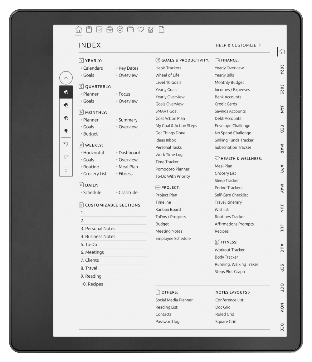 Download Kindle Scribe Ultimate Planner Hyperlinked PDF