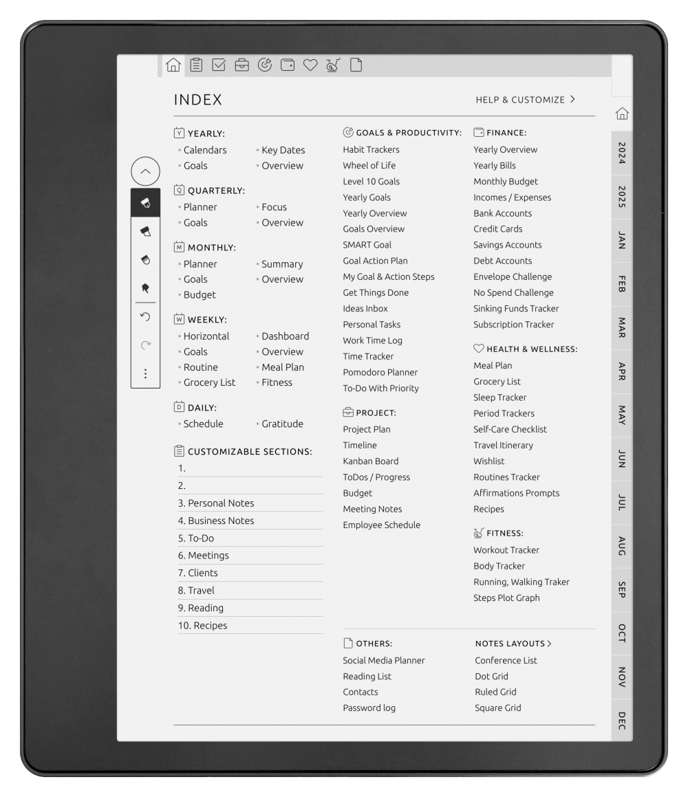 Download Kindle Scribe Ultimate Planner Hyperlinked PDF