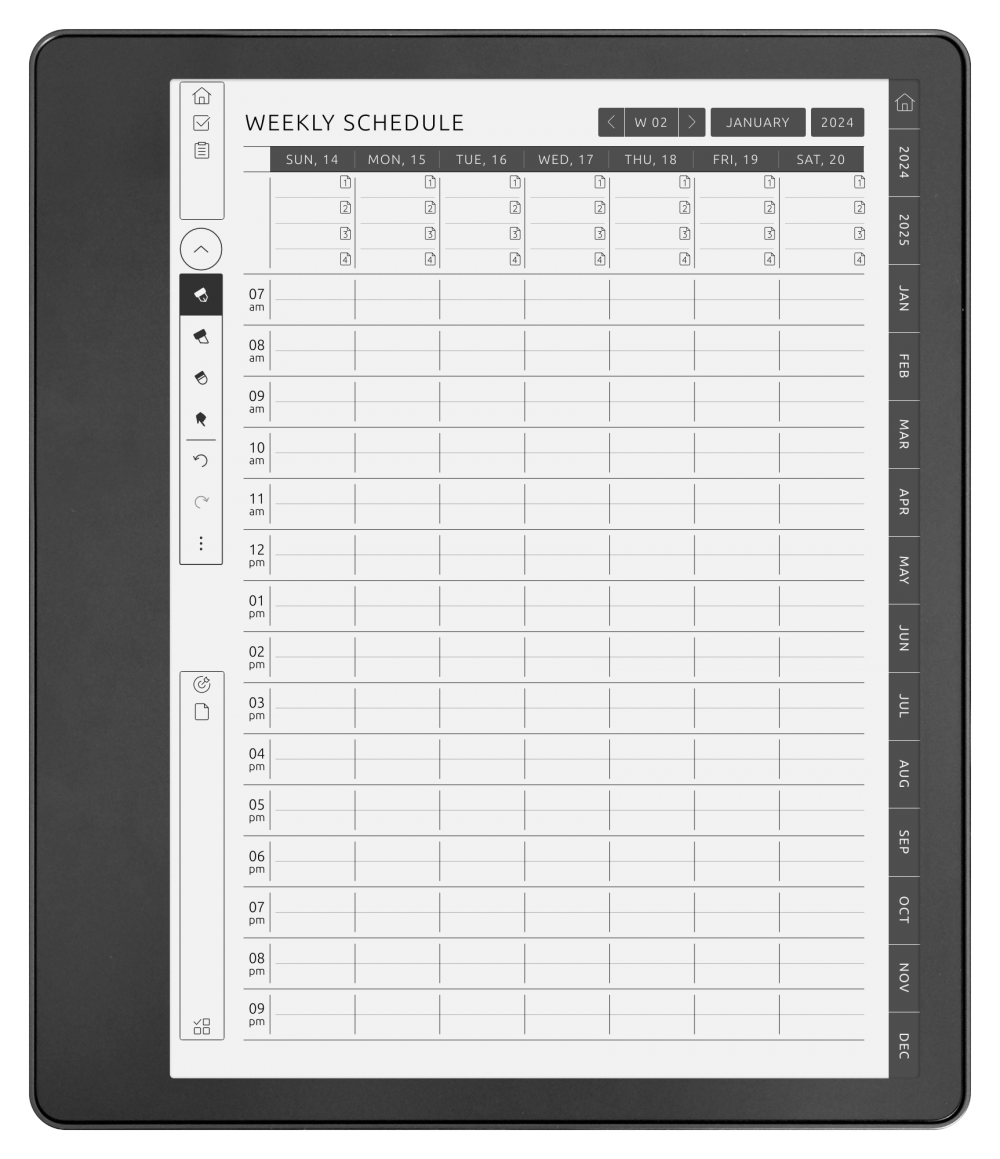 Kindle Scribe Weekly Schedule Planner – Hyperlinked PDF Download