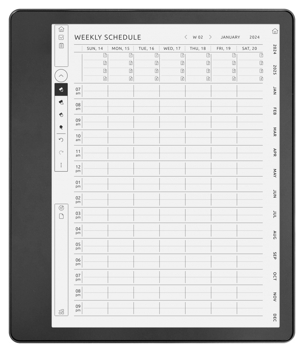 Kindle Scribe Weekly Schedule Planner – Hyperlinked PDF Download