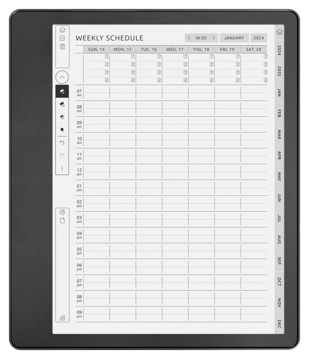 Kindle Scribe Weekly Schedule Planner – Hyperlinked PDF Download