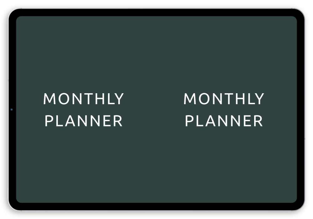 Download Monthly Digital Planner PDF for GoodNotes, iPad (Dark)