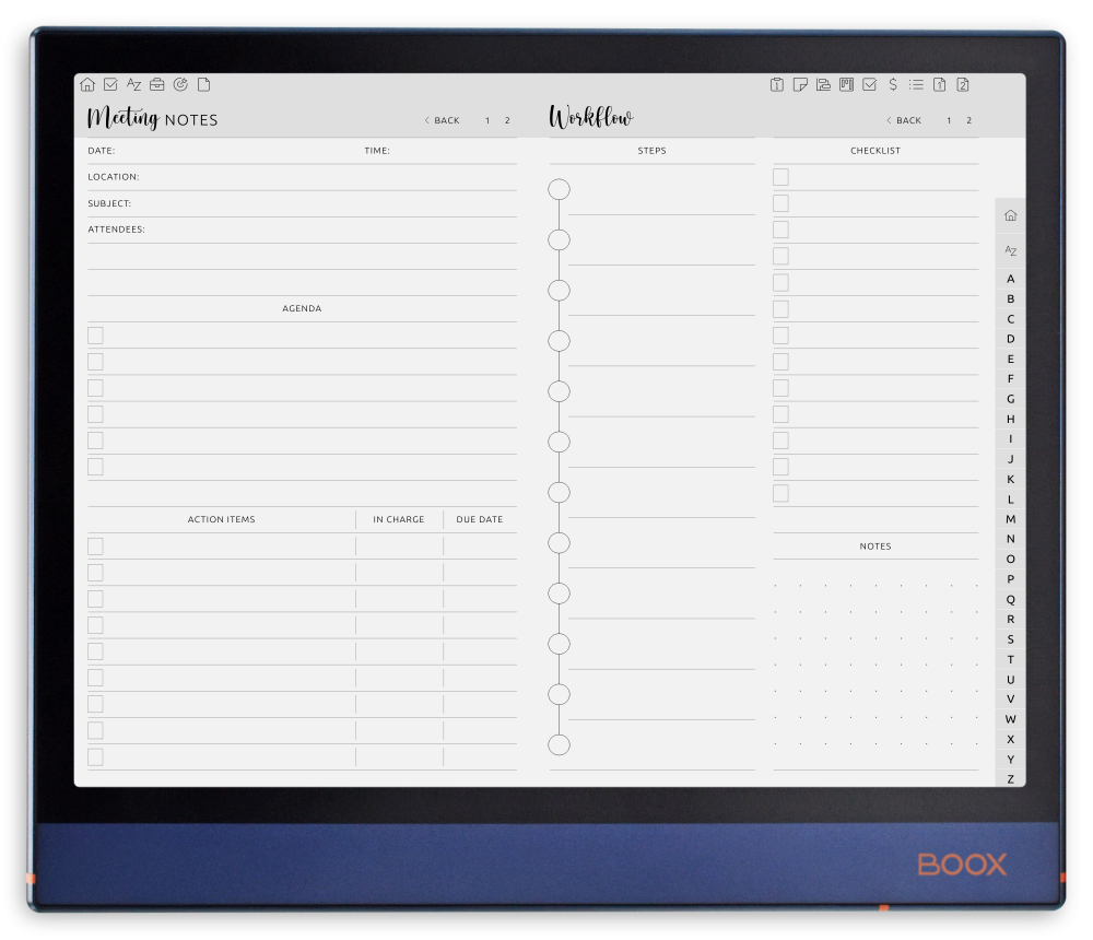 Download BOOX Note Business Meeting Notes Hyperlinked PDF