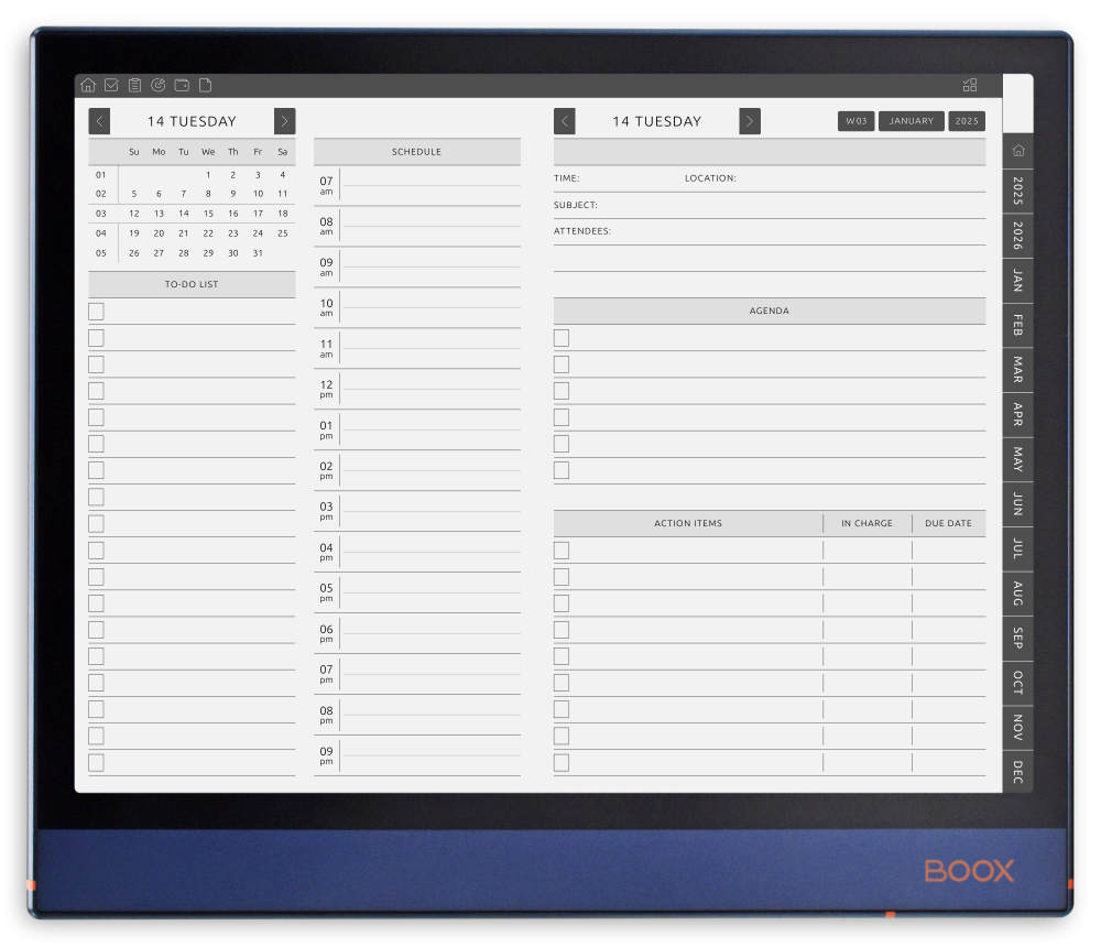 Download the Daily Planner Hyperlinked PDF for ONYX BOOX Devices