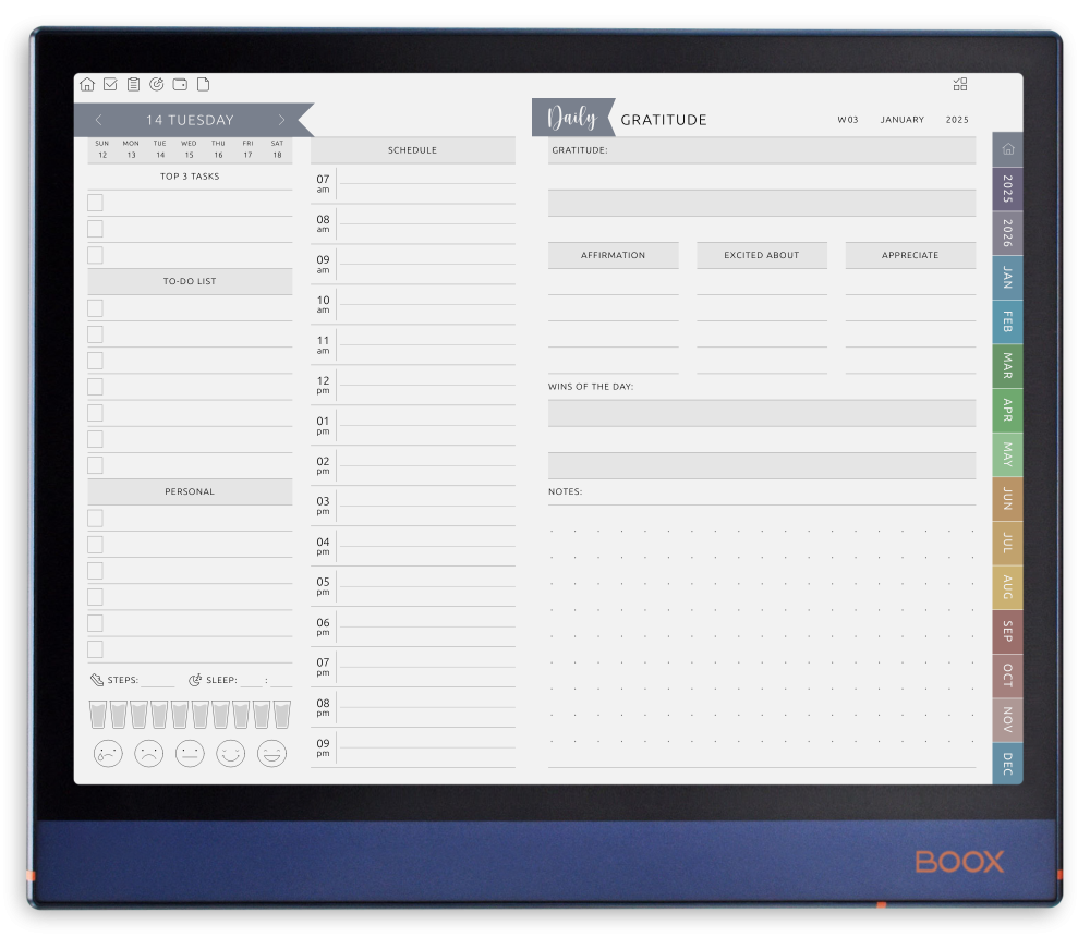 Download the Daily Planner Hyperlinked PDF for ONYX BOOX Devices