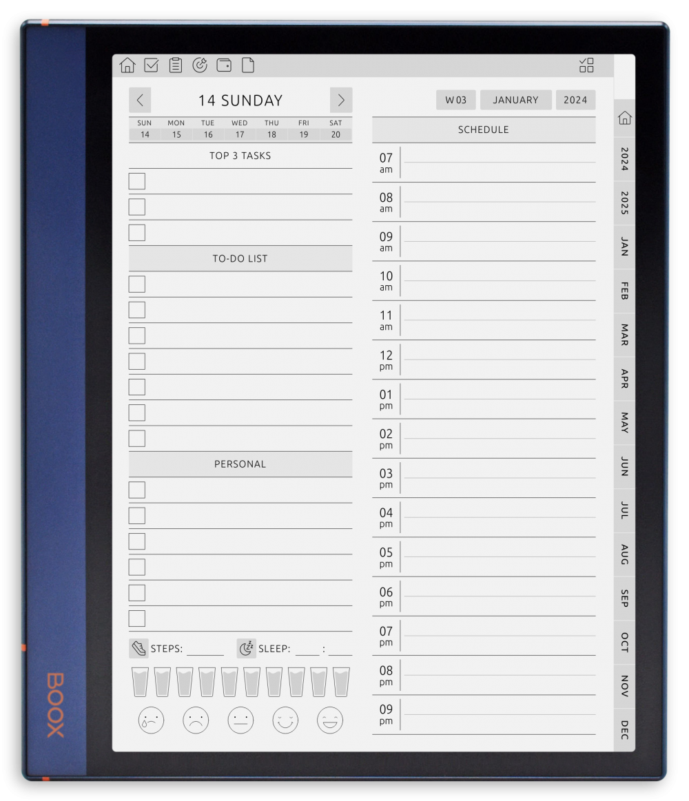 Download the Daily Planner Hyperlinked PDF for ONYX BOOX Devices