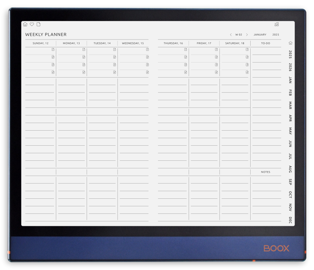 Hyperlinked Diary Planner PDF – Seamless Planning for ONYX BOOX