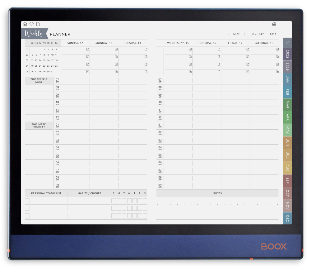 Hyperlinked Diary Planner PDF – Seamless Planning for ONYX BOOX