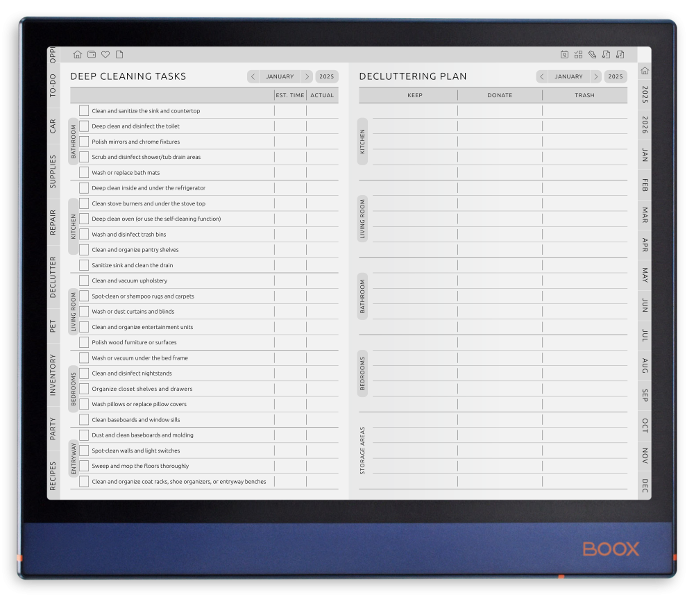 Download Boox Household & Cleaning Planner Hyperlinked PDF
