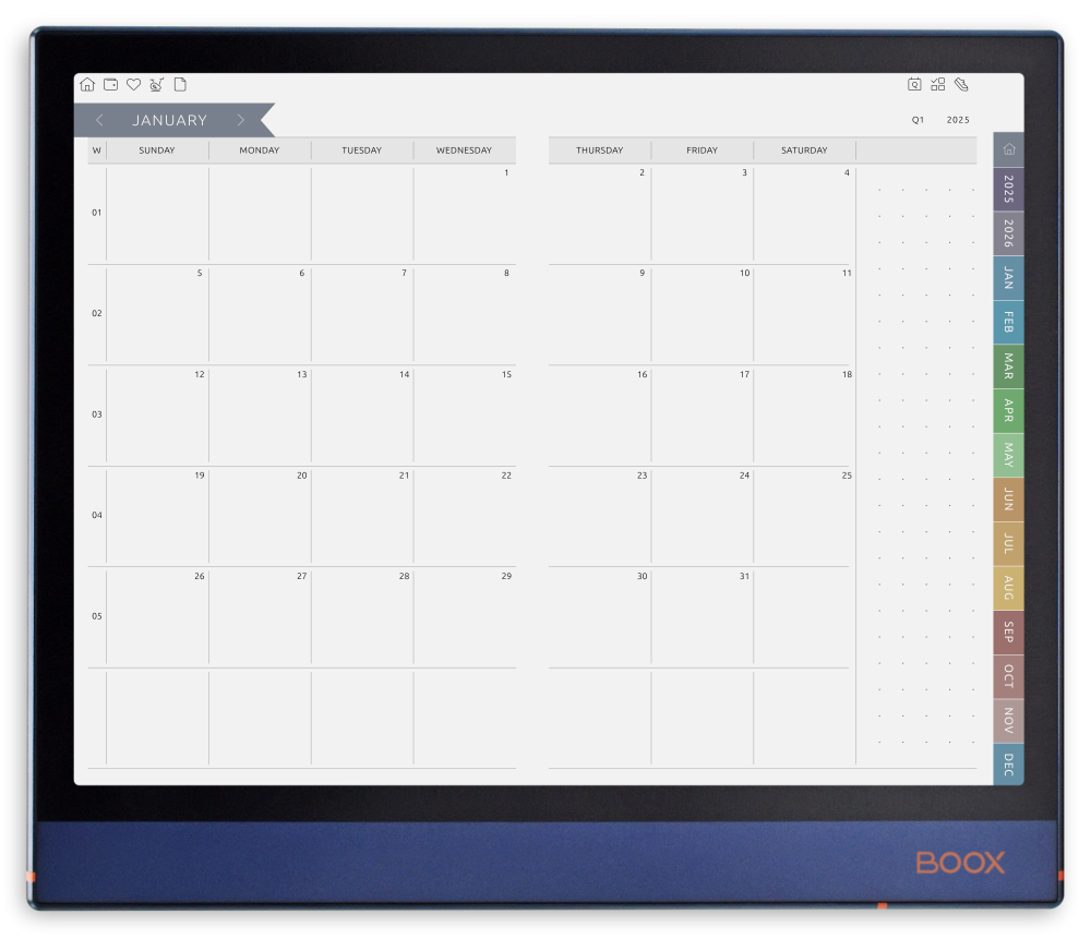 Download Onyx Boox Monthly Planner Hyperlinked PDF