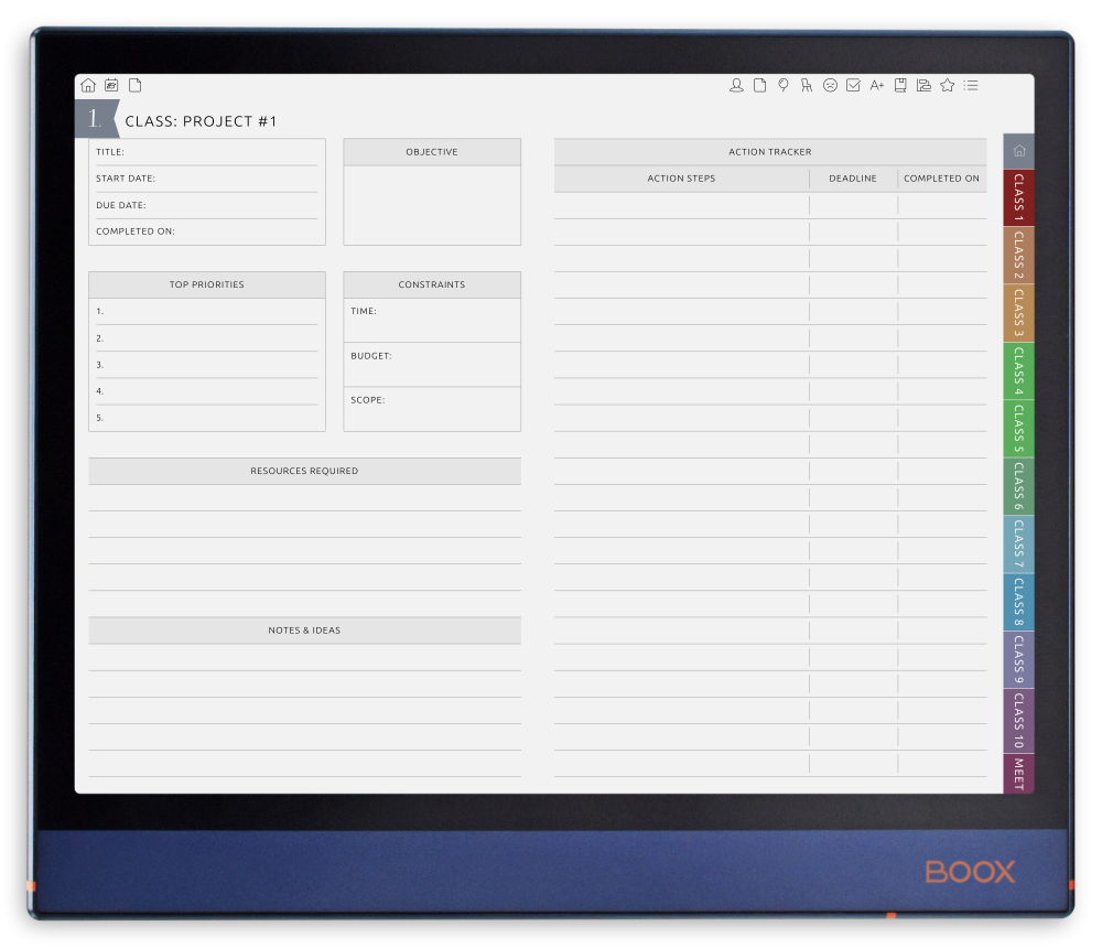 Download Printable ONYX BOOX - Teacher Planner PDF