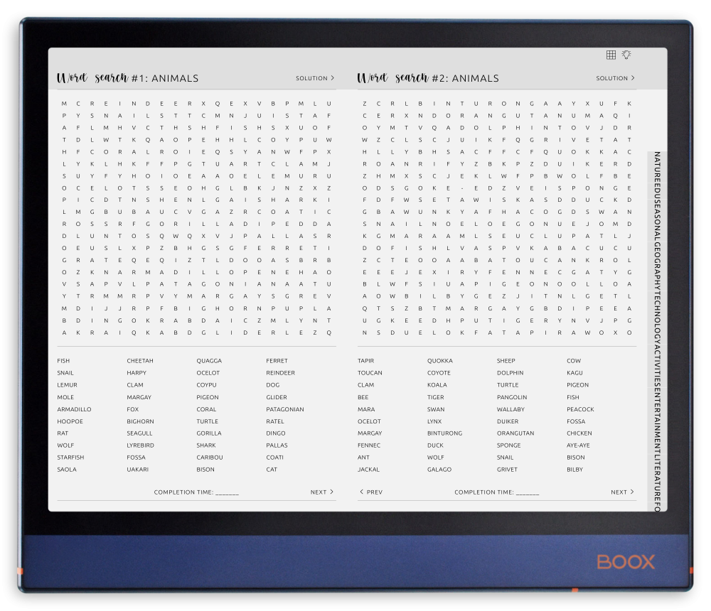 Download Boox Word Search Puzzles Hyperlinked PDF