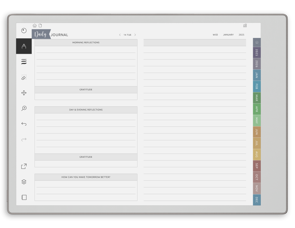 Download Daily Journal PDF for reMarkable 2026 & 2027
