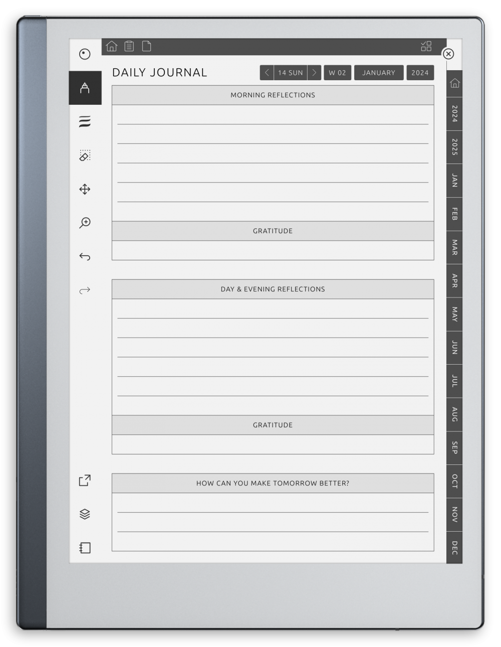Download reMarkable Daily Journal PDF 2024 & 2025