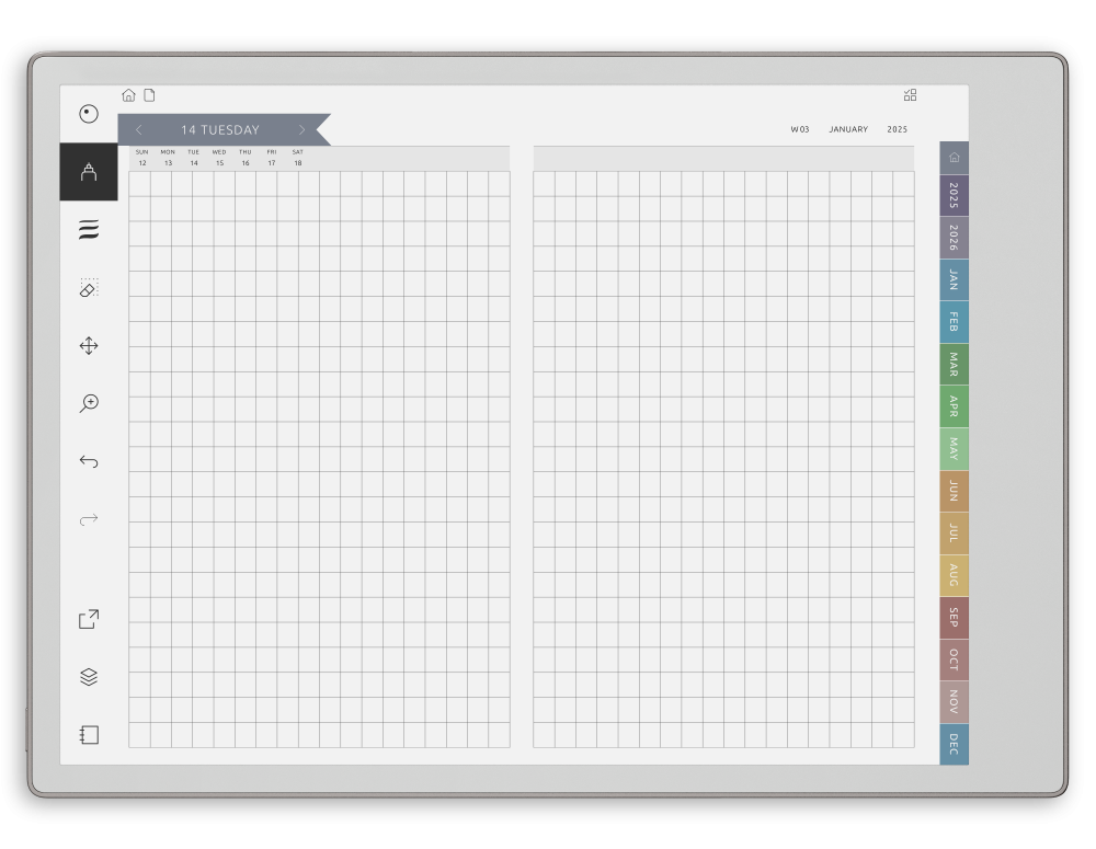 Daily Notes Graph Journal for reMarkable - Get Customizable PDF