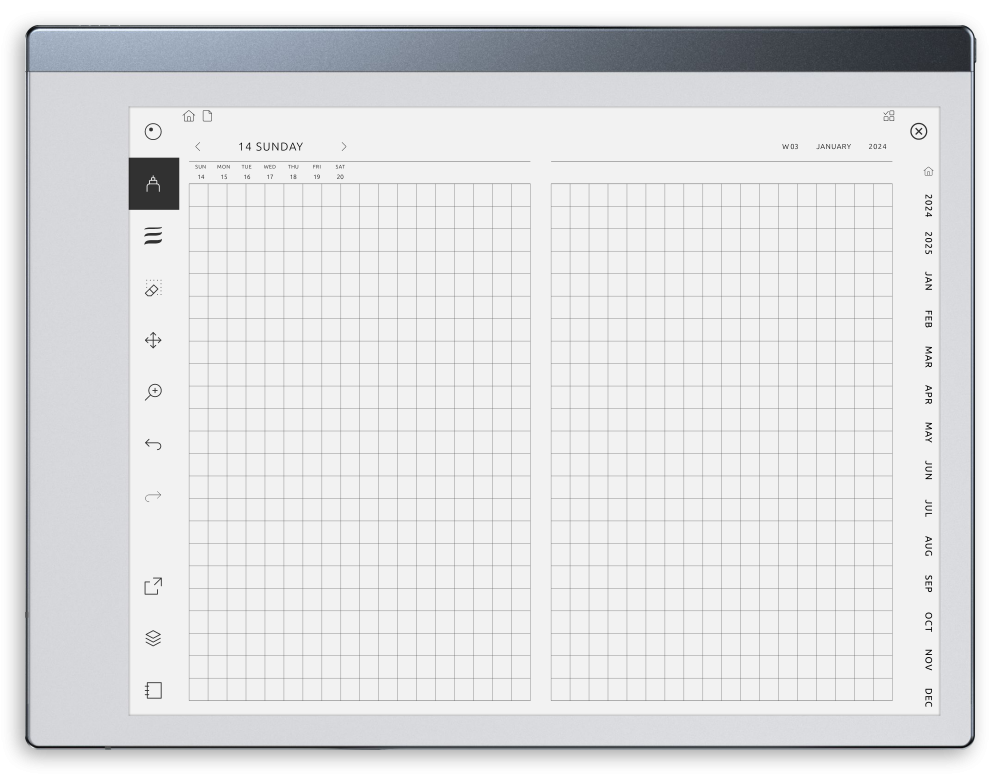 Daily Notes Graph Journal for reMarkable - Get Customizable PDF