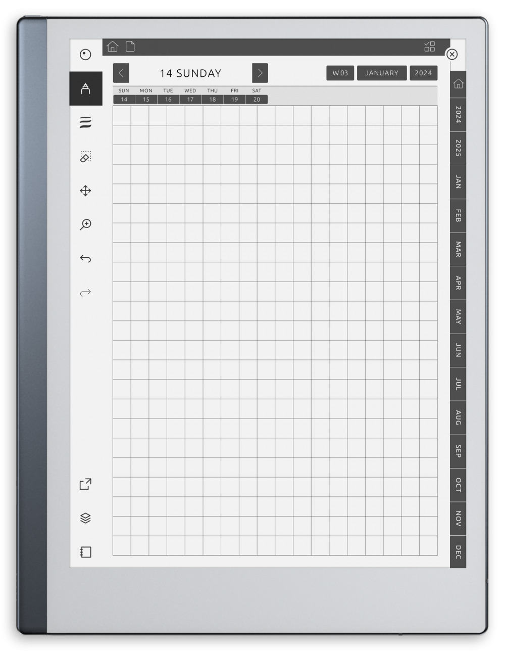 Daily Notes Graph Journal for reMarkable - Get Customizable PDF