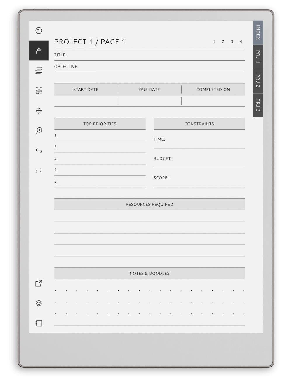 Section Project Planner for reMarkable - Customizable Templates