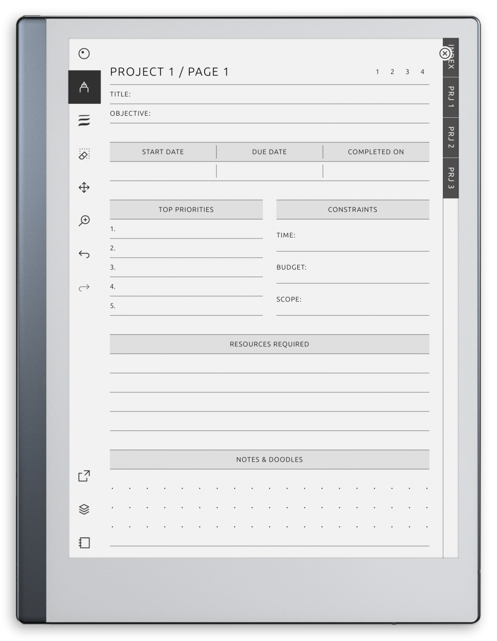 Section Project Planner for reMarkable - Customizable Templates
