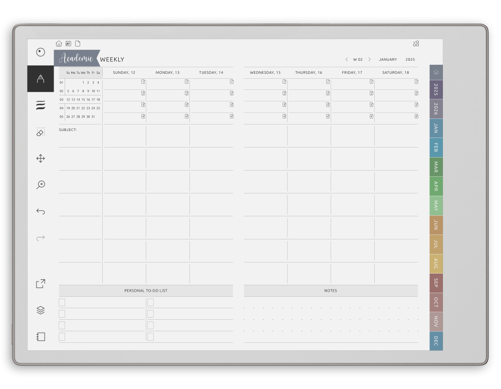 Teacher Planner for reMarkable - Download Hyperlinked PDF