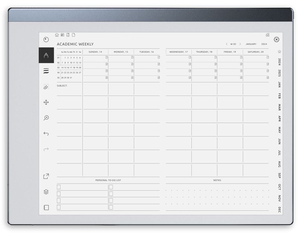 Teacher Planner for reMarkable - Download Hyperlinked PDF