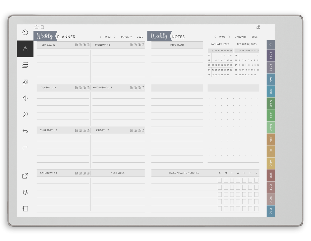 Weekly Journal for reMarkable – Customizable Digital Planner