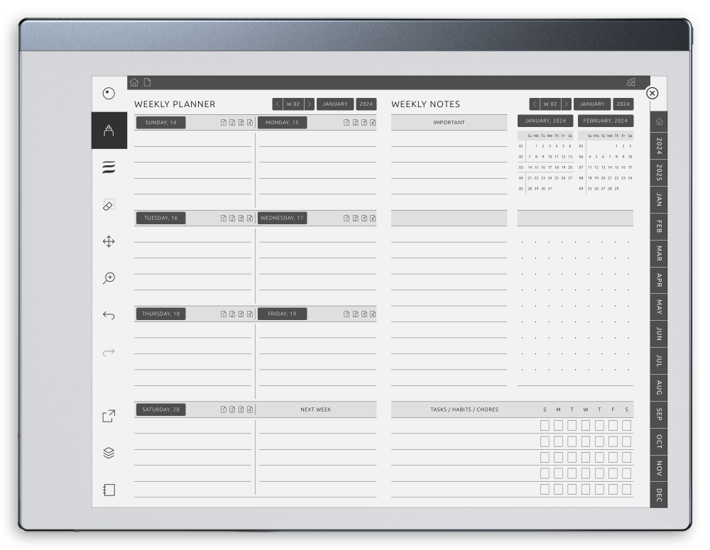 Weekly Journal for reMarkable – Customizable Digital Planner