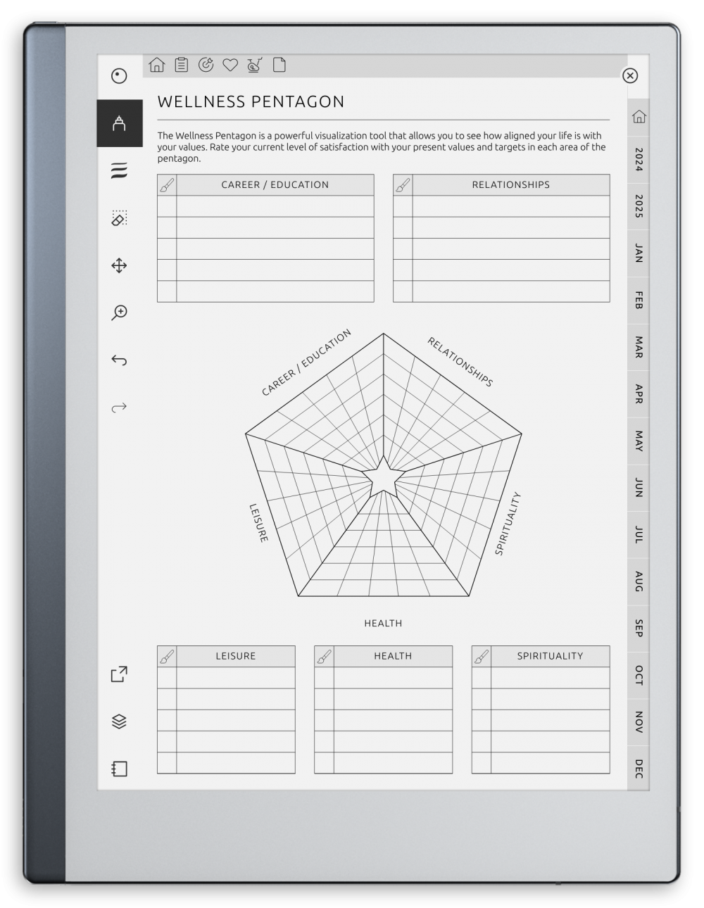 Download Wellness Planner PDF for reMarkable