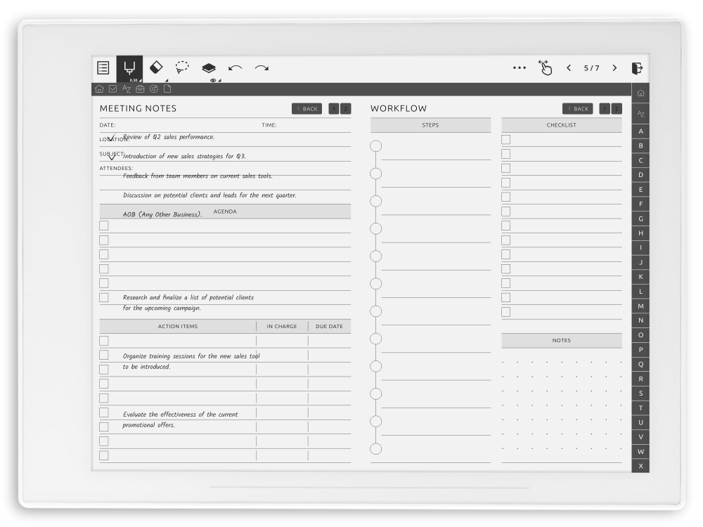 Download Business Meeting Notes PDF for Supernote A5 X & A6 X
