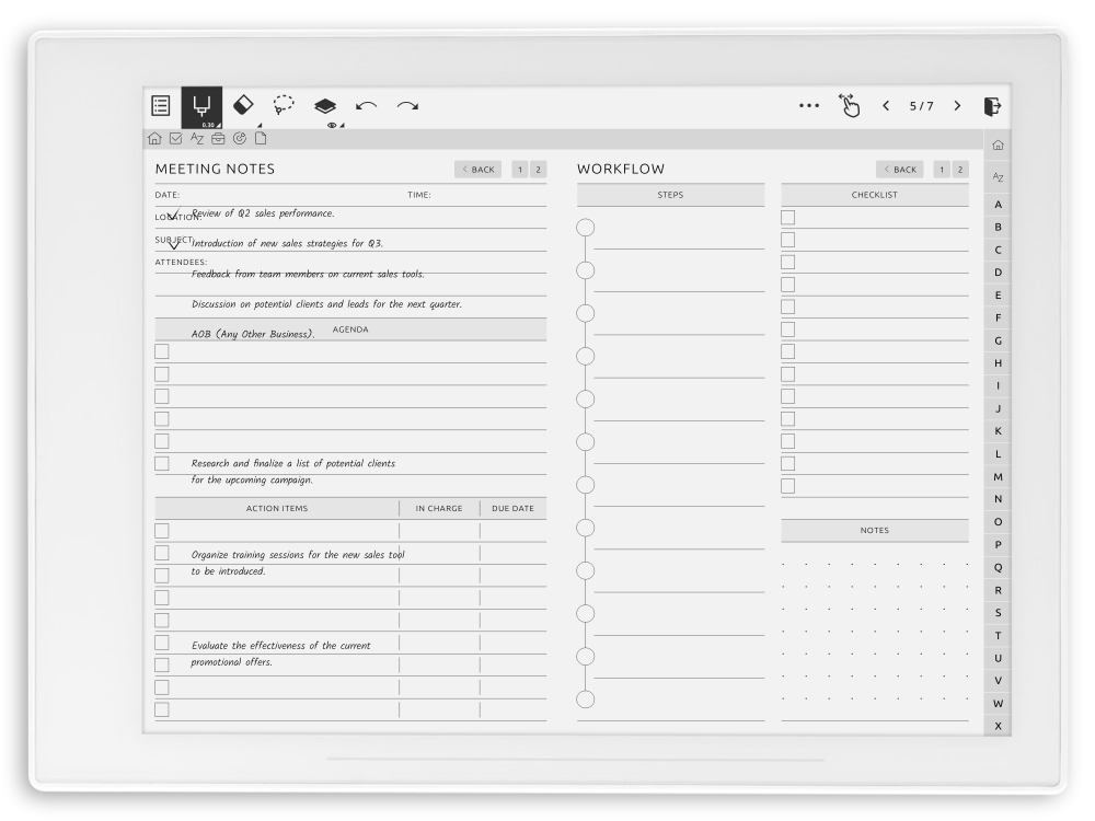 Download Business Meeting Notes PDF for Supernote A5 X & A6 X