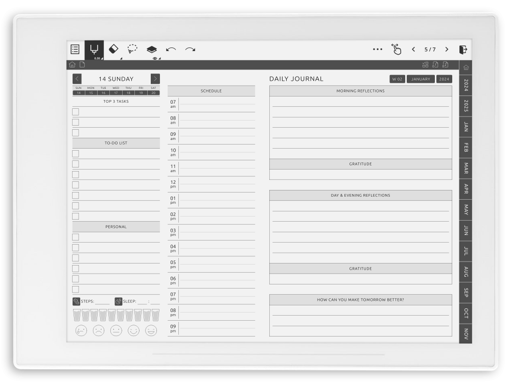 Download Supernote Daily Journal PDF 2026 & 2027